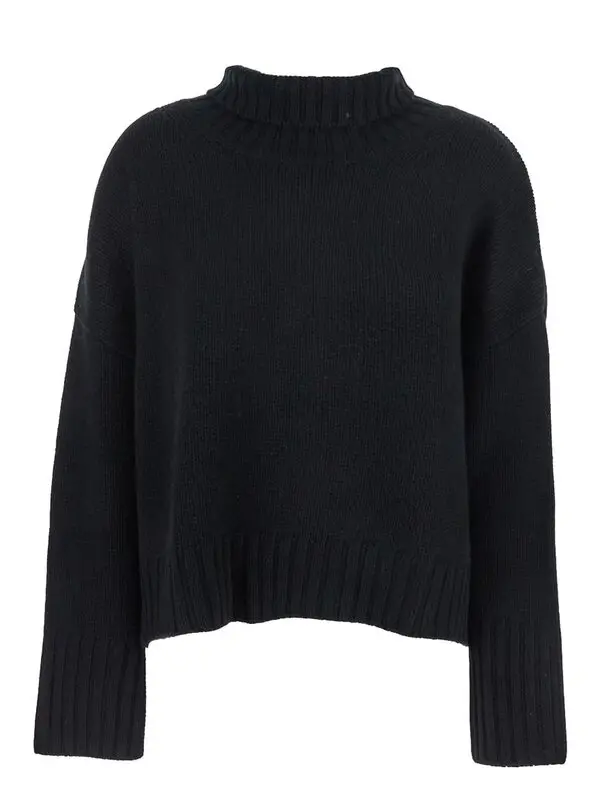 Soft Goat Girlfriend' Turtleneck Cashmere Sweater - Black