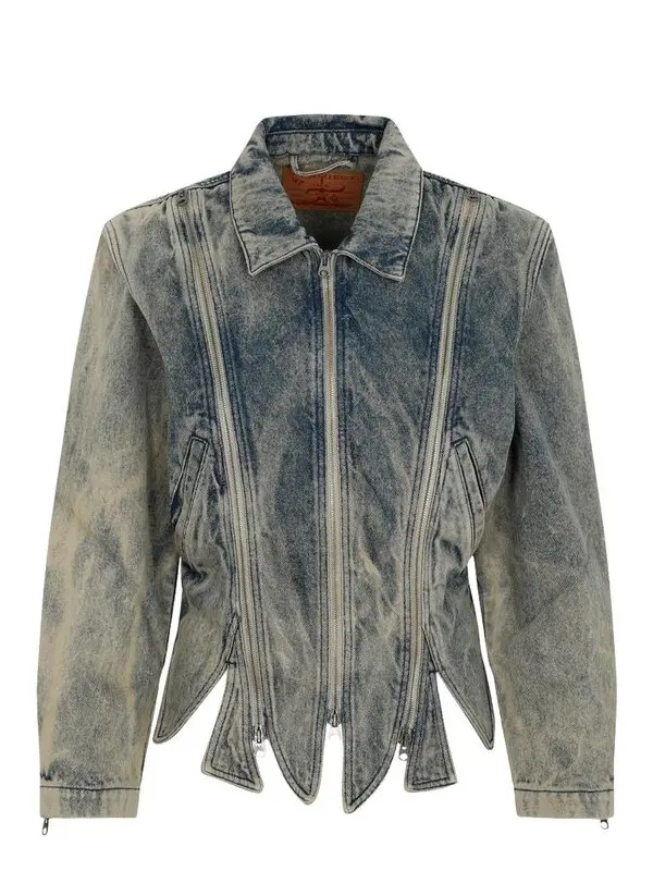 Y/project Vintage Tudor Zip Denim Jacket - Beige