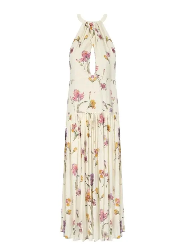 TWINSET Floral Viscose Crêpe De Chine Long Dress - Multicolor