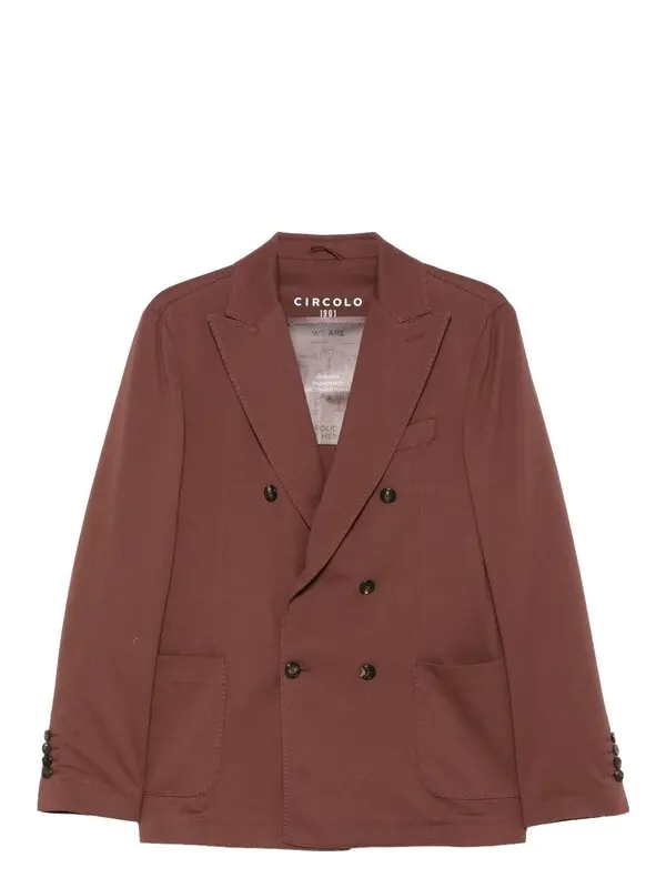 CIRCOLO 1901 Cotton Double Breasted Jacket - Brown