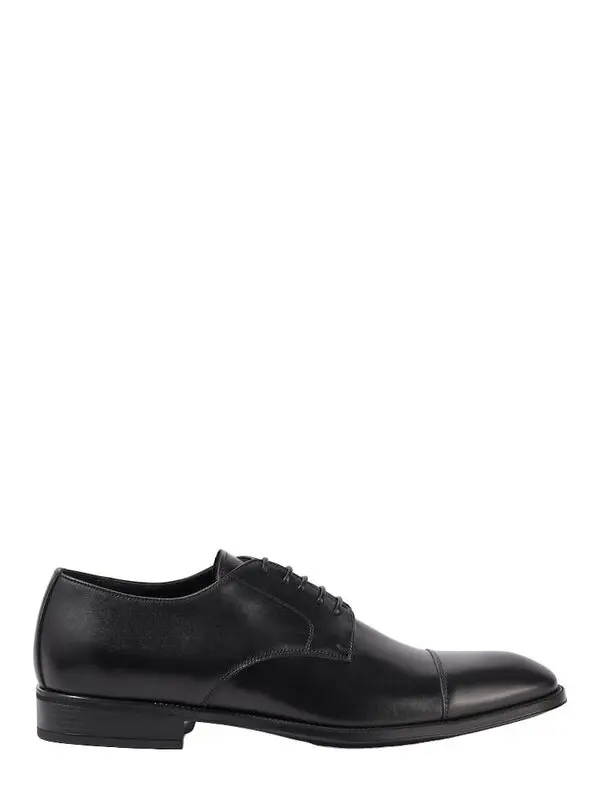 Canali Leather Derby Shoes - Black