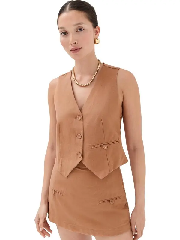 LE BOP Simone Vest - Pecan