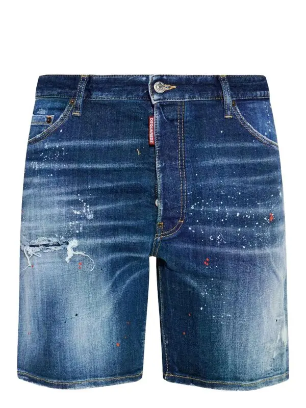 Dsquared2 Cotton Denim Shorts - Blue