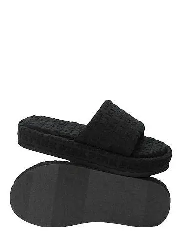 Pink Terry Slides - Black