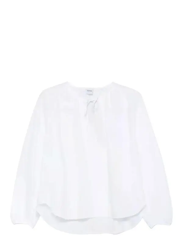 Aspesi Linen Tie Neck Blouse - White