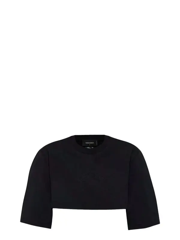 Dsquared2 Cotton Cropped Sweatshirt - Black