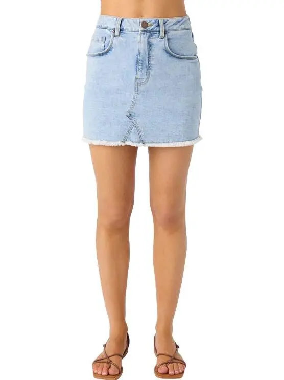 O'Neill Madalena Frayed Hem Denim Miniskirt - Drifter