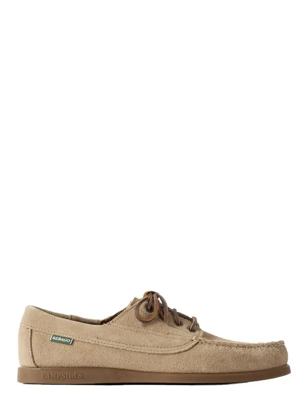 SEBAGO Askook Textured-suede Boat Shoes - Neutrals