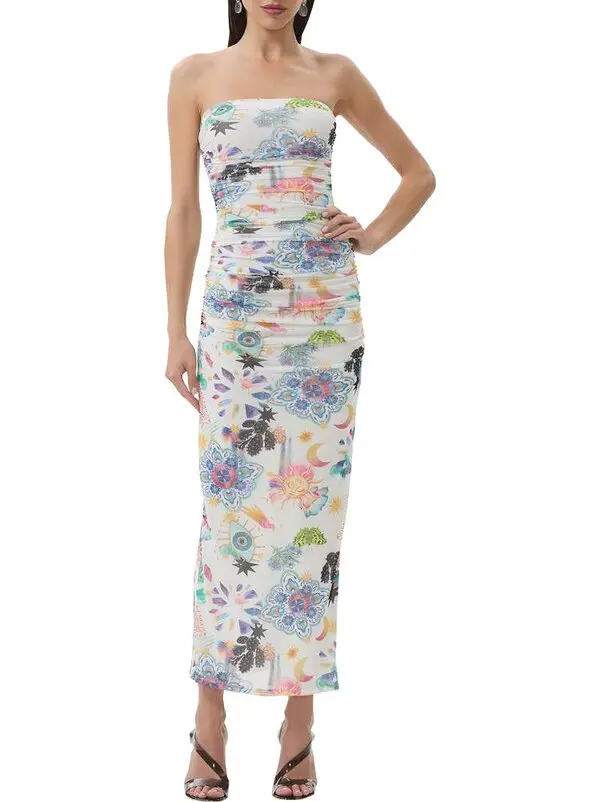 AFRM Marlo Strapless Mesh Maxi Dress - Summer Convo