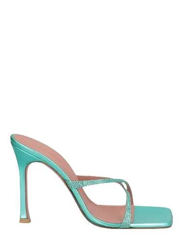 Amina Muaddi Leather Sandals - Green