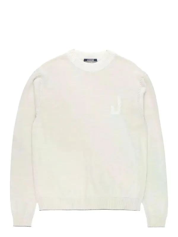 Jacquemus Logo-embroidered Crew-neck Sweater - Neutrals
