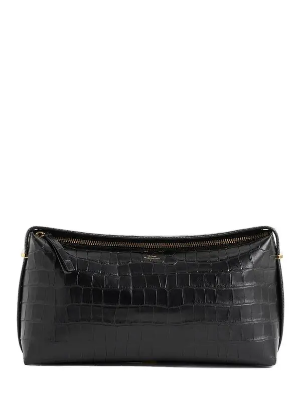 TOTÊME Croco-embossed Clutch - Black