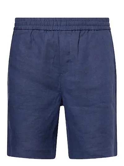 Sunspel Relaxed-fit Linen Shorts - Light Navy