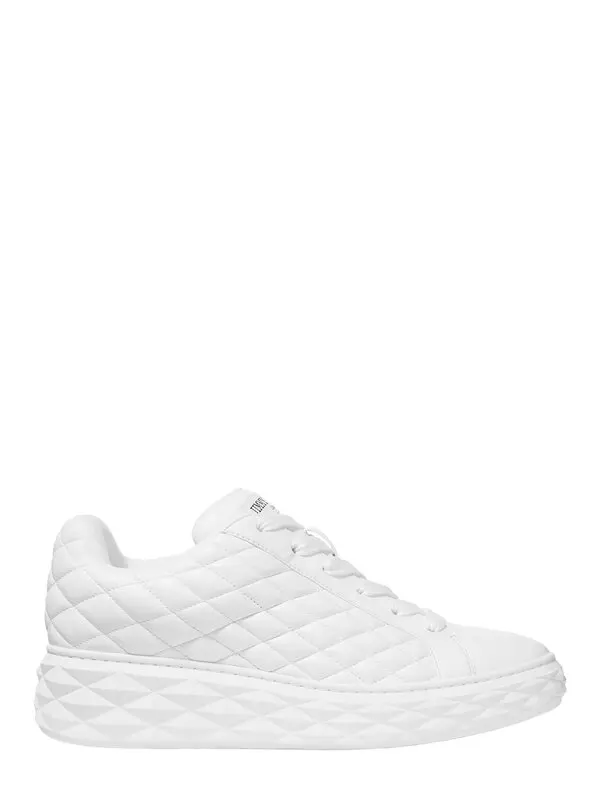 JIMMY CHOO Diamond Maxi M Diamond Quilted Leather Trainers - White