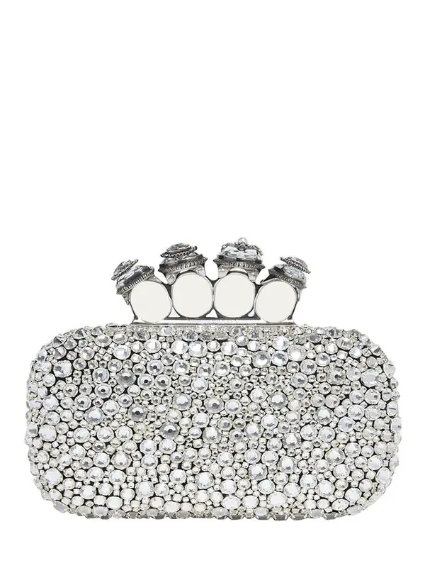 Alexander McQueen Skull Spider Four-ring Crystal Clutch - Silver Silver