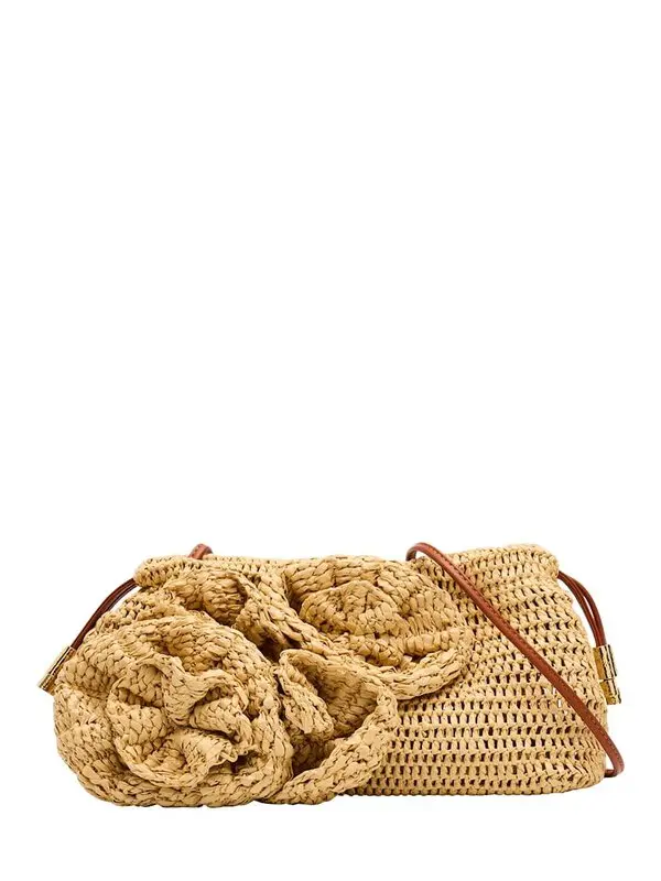 Ulla Johnson Lali Floral Crochet Pouch - Natural