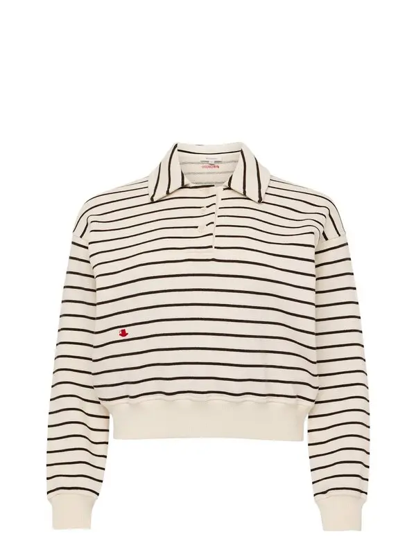 JW Anderson Striped Polo Sweatshirt - Off White/brown