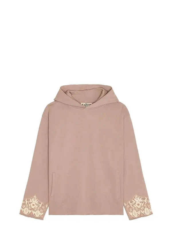 KARTIK RESEARCH Hand Embroidered Hoodie - Lavender & Gold