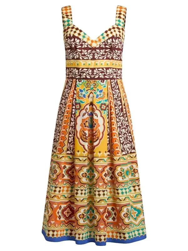 Etro Printed Midi Dress - Neutrals
