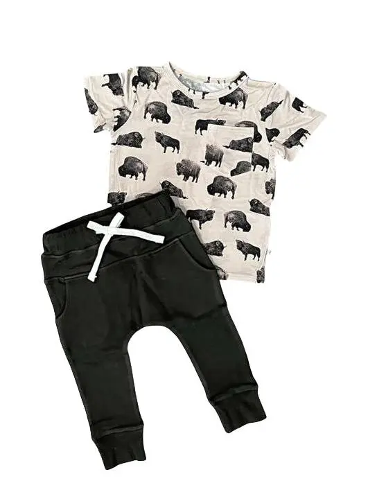LAREE + CO Pocket Tee And Jogger Set - Grey