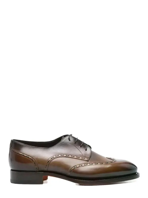 Santoni Leather Derby Shoes - Brown