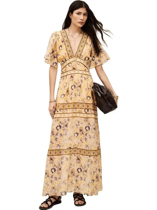 Ba&sh Alia Maxi Dress - Yellow