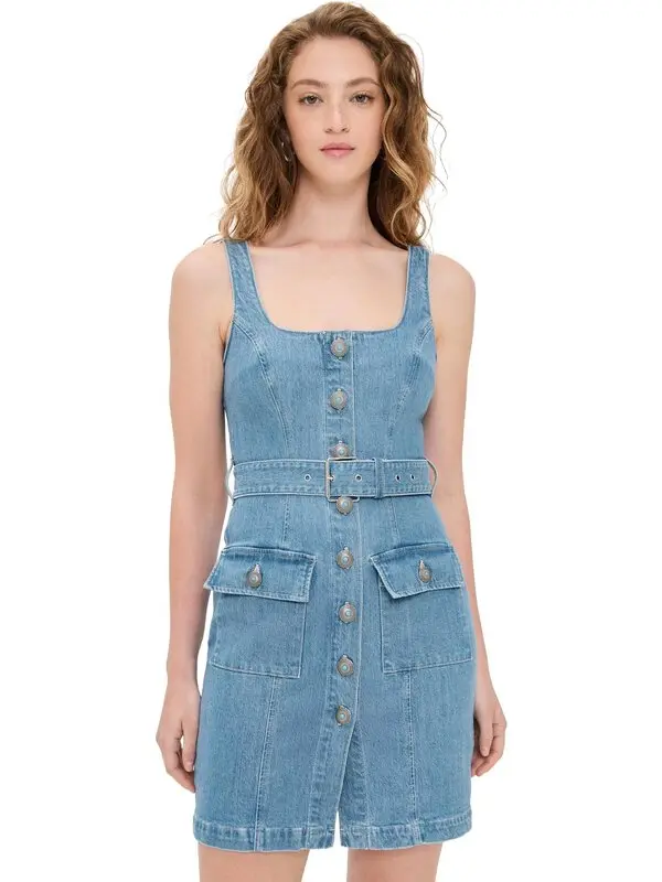 L'Agence Denim Mini Tank Dress - Olvera