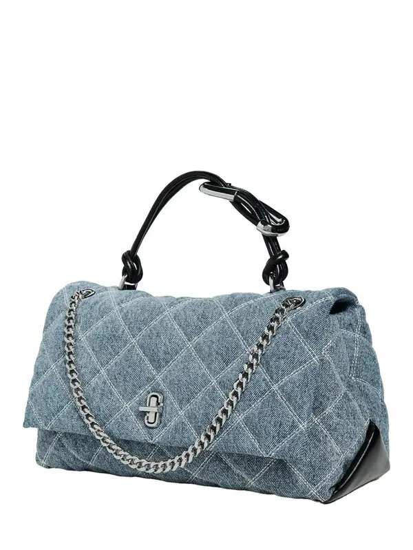 Marc Jacobs The Quilted Denim Dual Chain Shoulder Bag - Light Wash Indigo