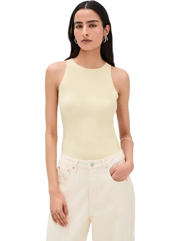 Commando Butter Crew Neck Tank Thong Bodysuit - Sun