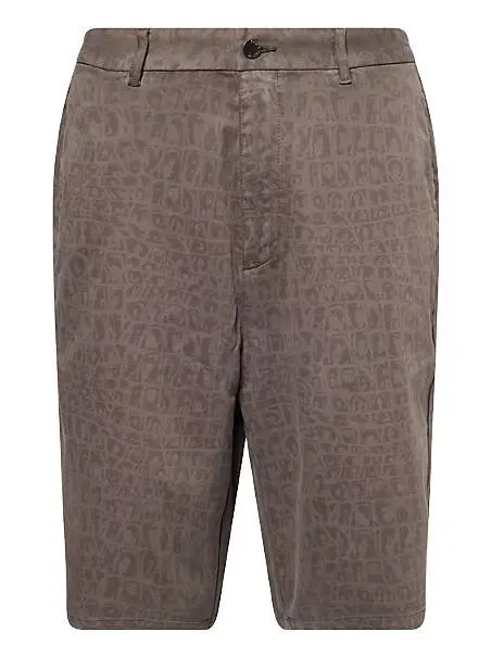 DAILY PAPER Graphic-print Baggy-fit Cotton Shorts - Black Oyster