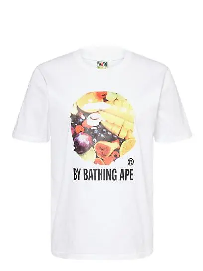 A BATHING APE Fruit-print Cotton Jersey T-shirt - White