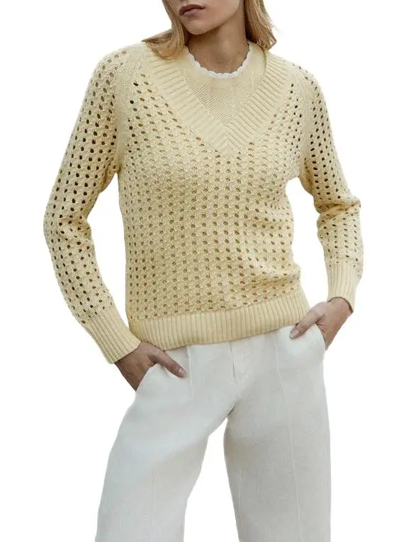 ALP N ROCK Kinna Open Stitch Organic Cotton Sweater - Soft Yellow