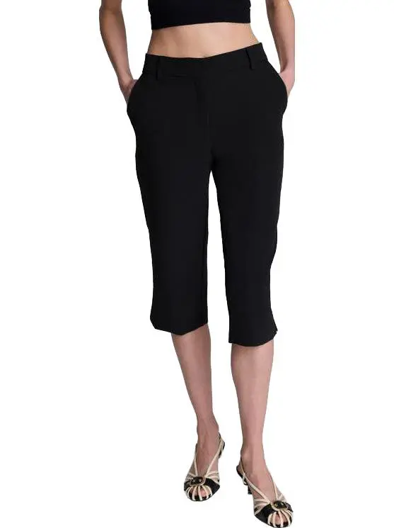 KENNETH COLE Twill Pedal Pusher Pants - Black
