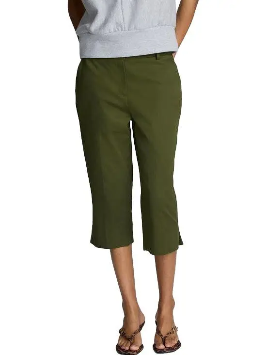 KENNETH COLE Twill Pedal Pusher Pants - Dark Camo Green