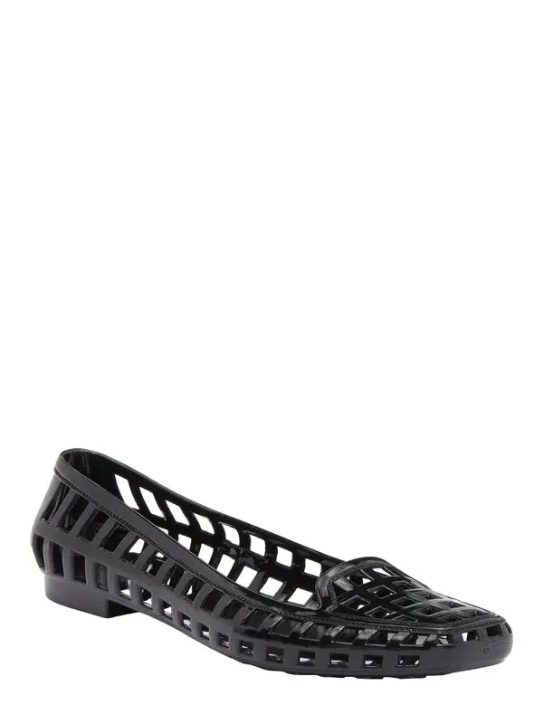 Jeffrey Campbell Sunnie Jelly Loafer Flat - Black Shiny