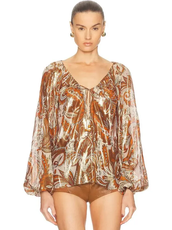 Retrofete Arabella Blouse - Terracotta Bandana