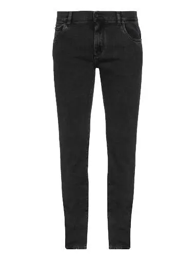 Dolce & Gabbana Slim-leg Jeans With Leather Detailing - Black