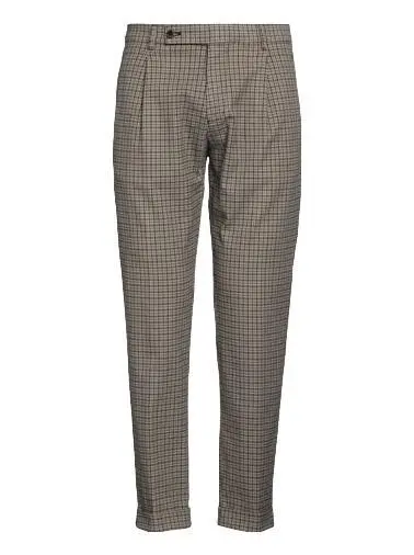 BERWICH Checked Relaxed Fit Trousers - Beige
