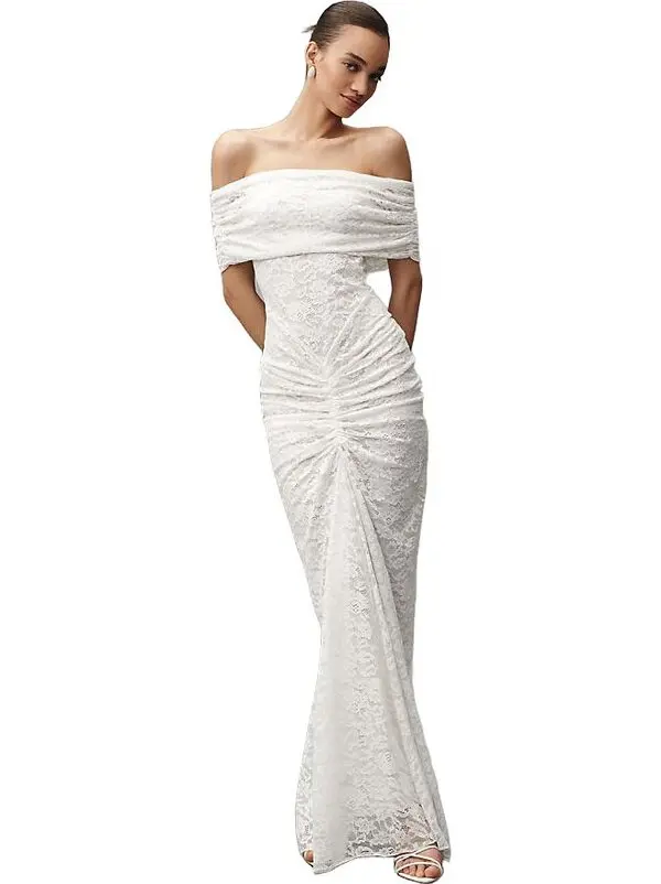 Ronny Kobo Tamsin Off-the-shoulder Lace Maxi Dress - Ivory