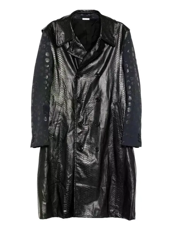 Comme Des Garçons Double-breasted Leather Coat - Black