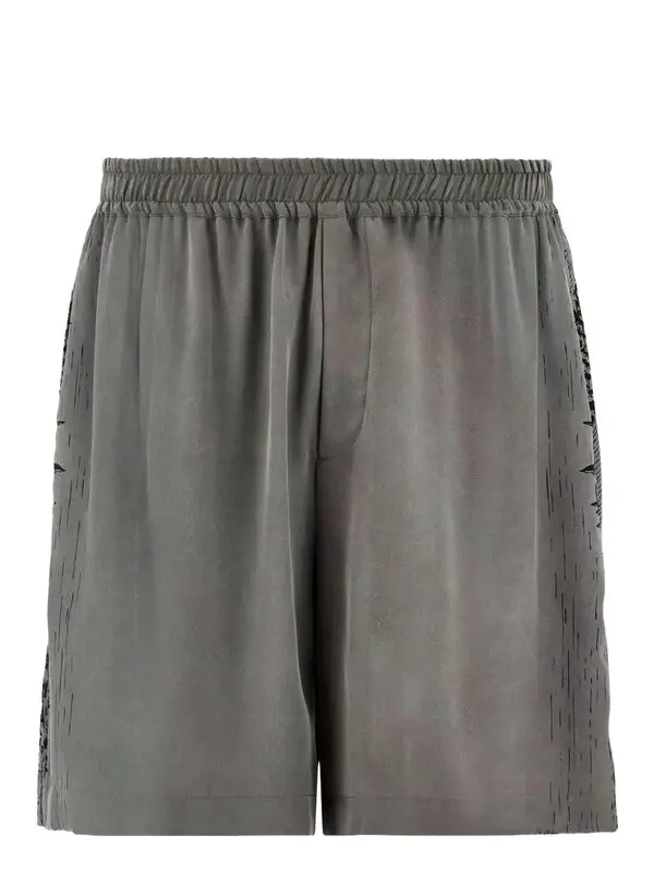 FERRAGAMO Silk Bermuda Shorts - Grey