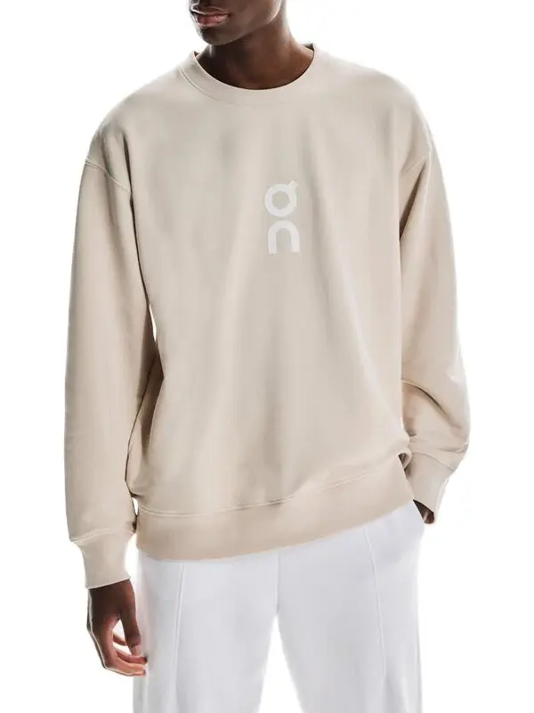 On Club Crewneck Cotton Blend Sweatshirt - Silver