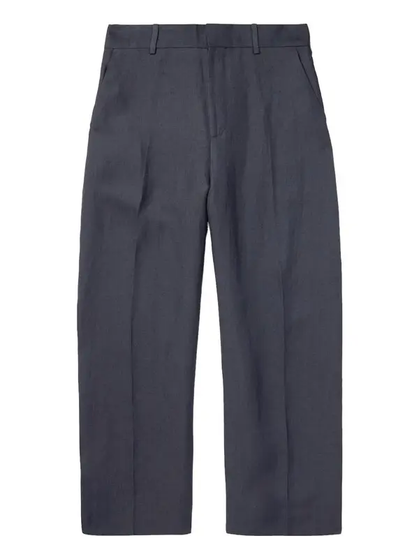 Studio Nicholson Tapered Linen-blend Suit Trousers - Blue