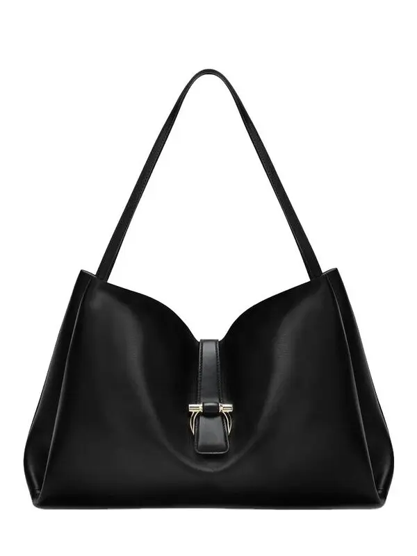 FERRAGAMO Large Leather Tote Bag - Black