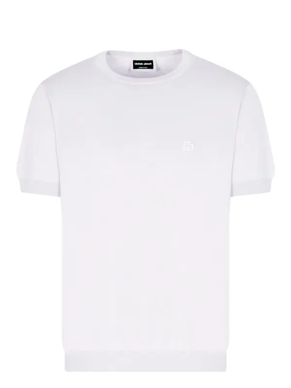 Giorgio Armani Short-sleeved Silk-cotton Jumper - Grey