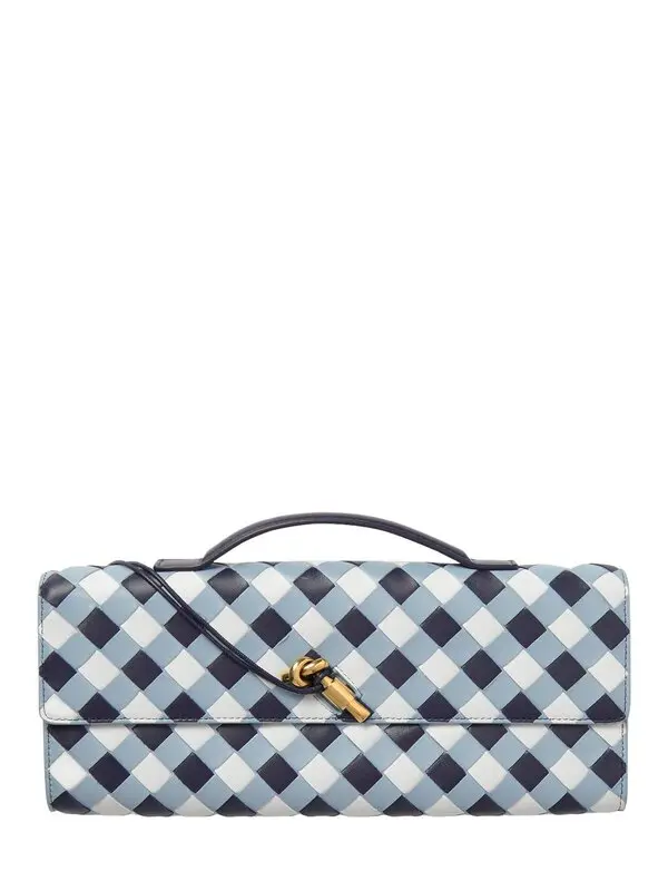 Bottega Veneta Andiamo Small Intrecciato Leather Clutch - White