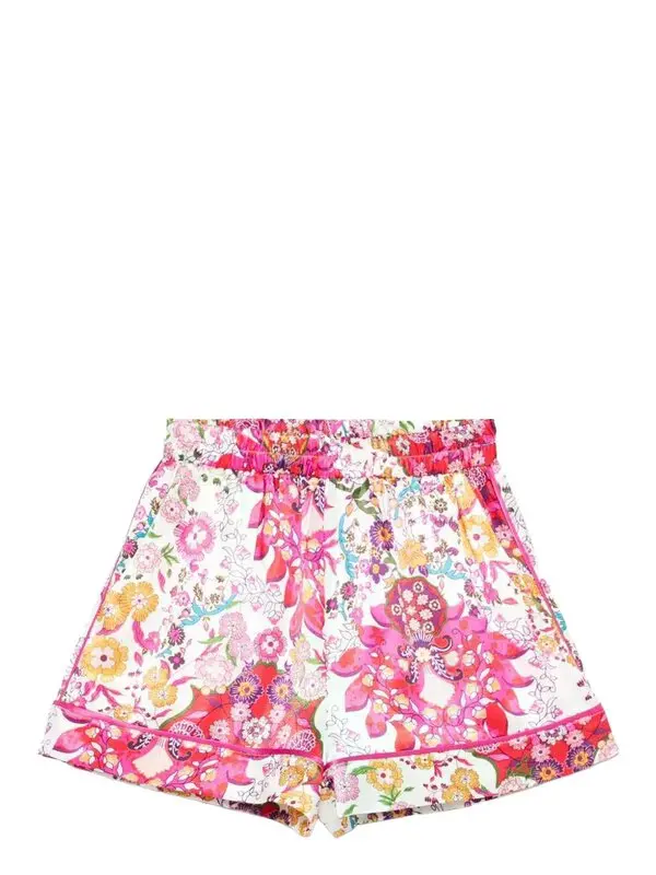 NISSA Printed Satin Shorts - Pink
