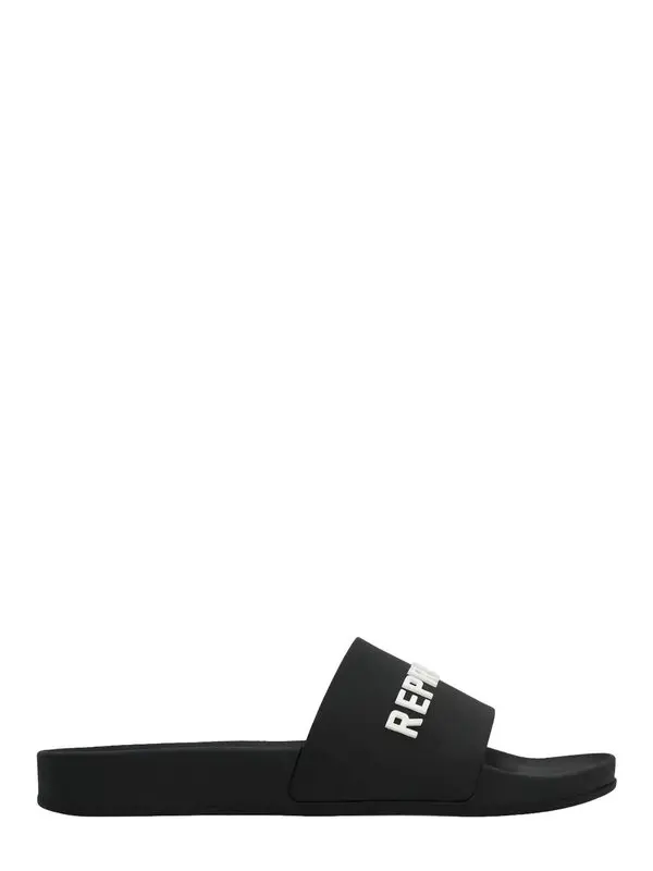 REPRESENT Logo-embossed Rubber Slides - Black