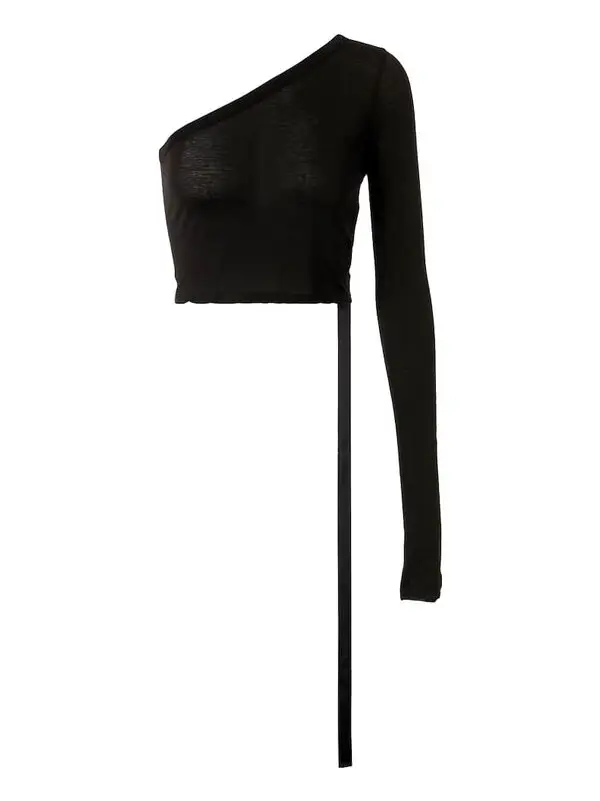 Rick Owens Ziggy One-shoulder Crop Top - Black