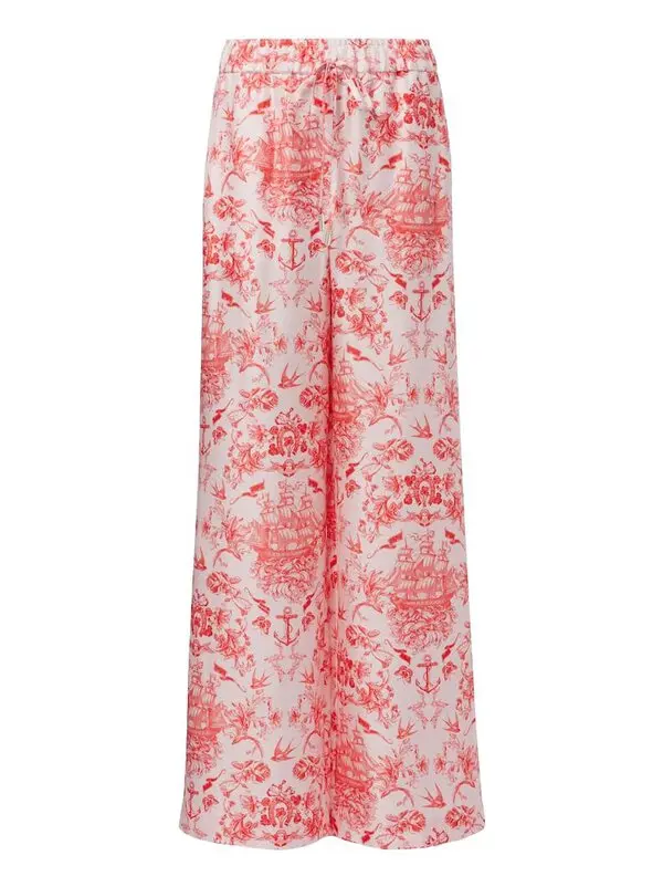 Alexander McQueen Printed Silk Wide-leg Pants - Multicoloured